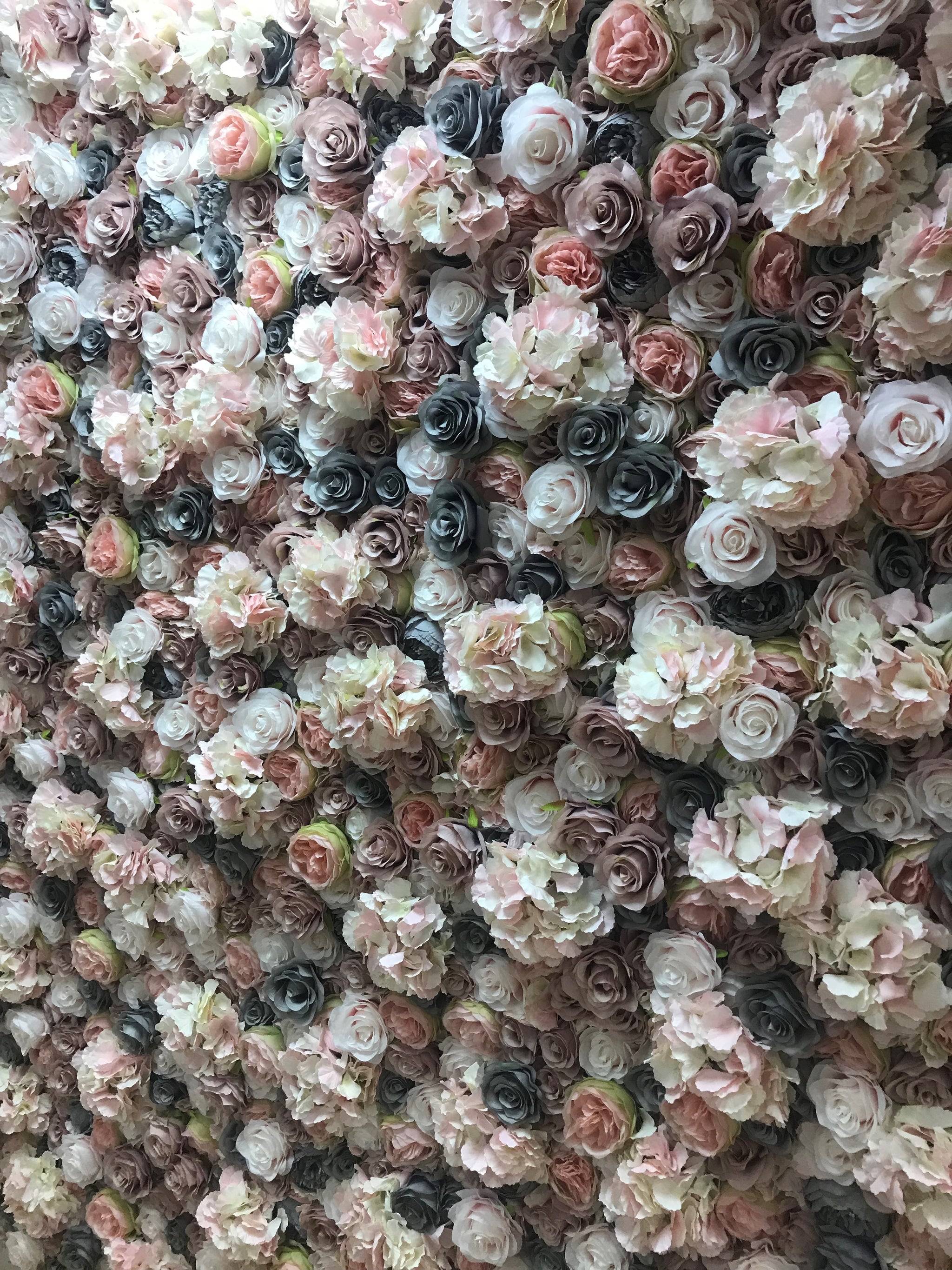 Pink Blush Flower Wall with Grey