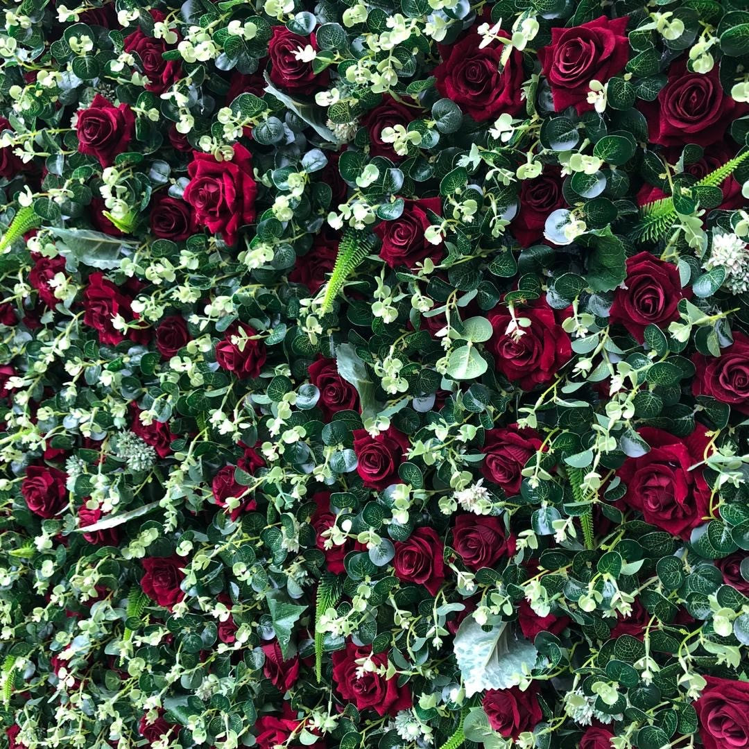 Red Foliage Flower Wall - Flower Walls to Buy or Hire